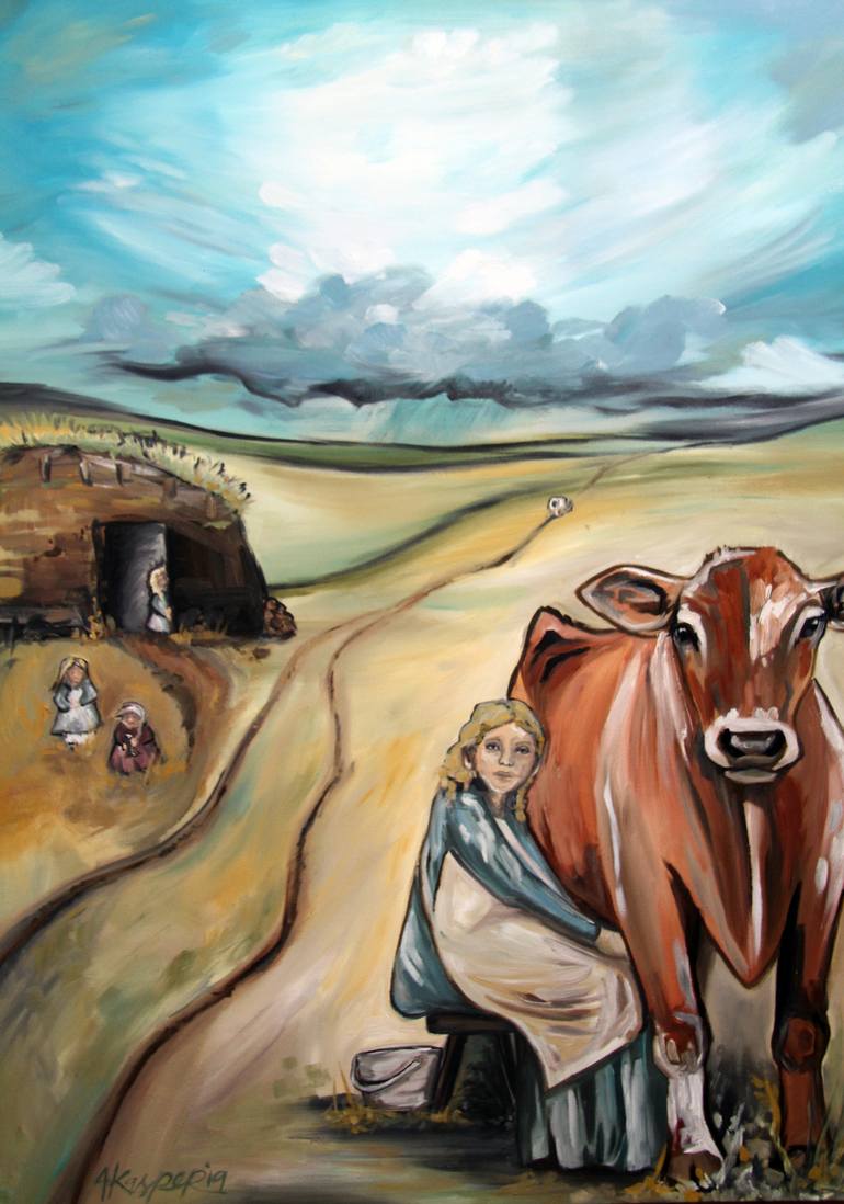 Lady Life on the Prairie Painting by Avery Kasper | Saatchi Art