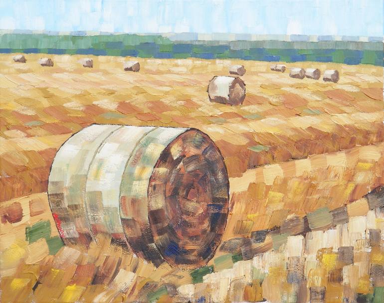 64. Field with Wheat Stacks 2017 by Anthony D. Padgett (after Van Gogh ...