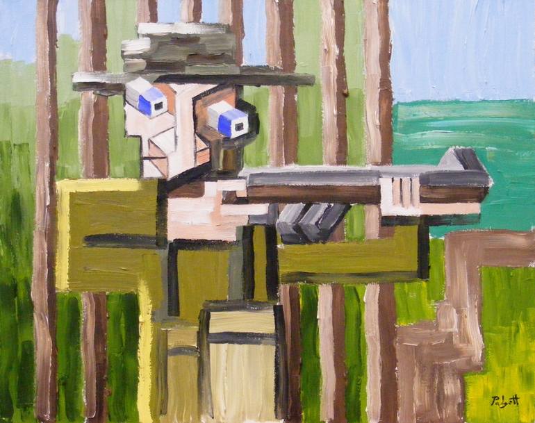 Self Portrait as Soldier with a Helmet - after Picasso's 1971 Seated ...