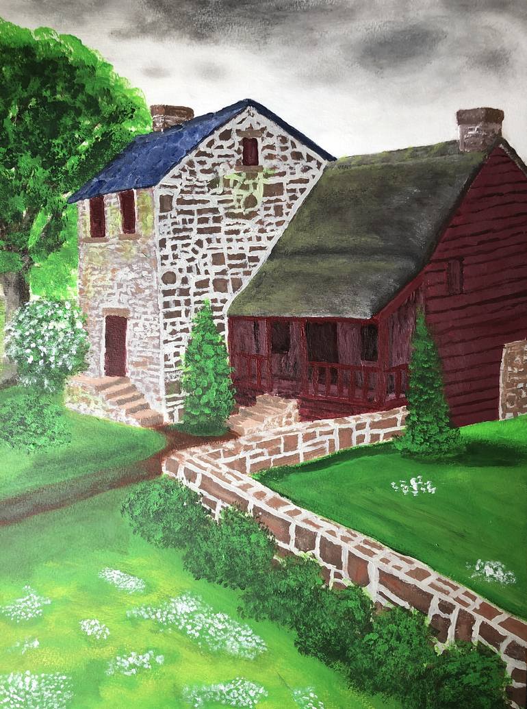 Farmhouse Painting by Alan Ah Horne | Saatchi Art