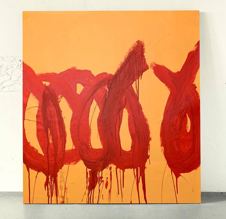 Red lines 16 Painting by Rosi Roys | Saatchi Art