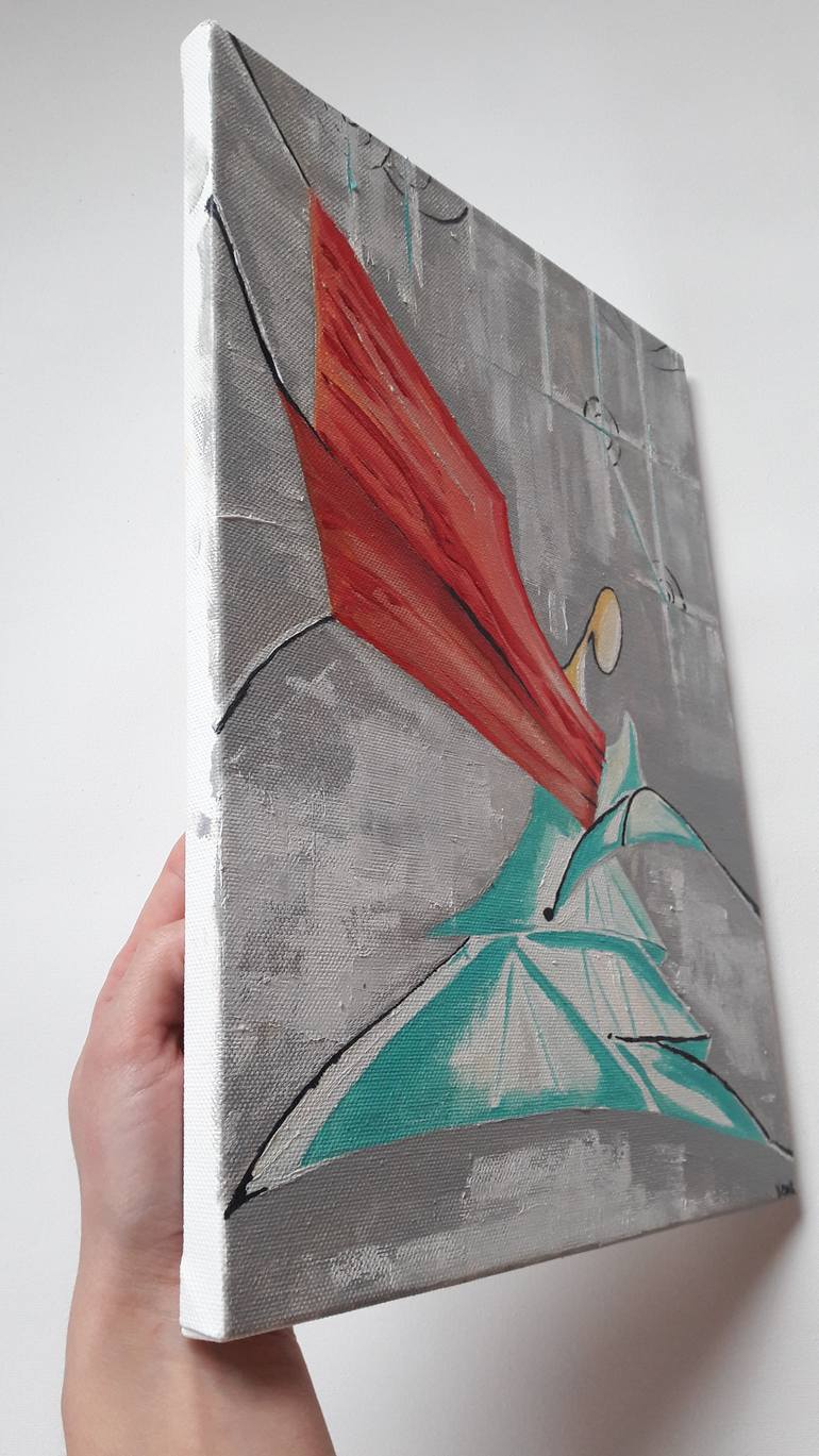 woman in dance with a red veil Painting by Viktoriya Yukhnovska ...