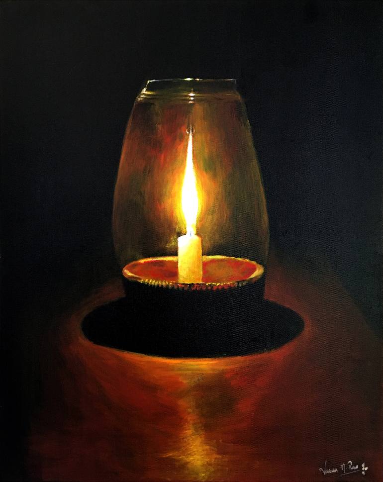 The Table Lantern Painting by Varun Rao | Saatchi Art