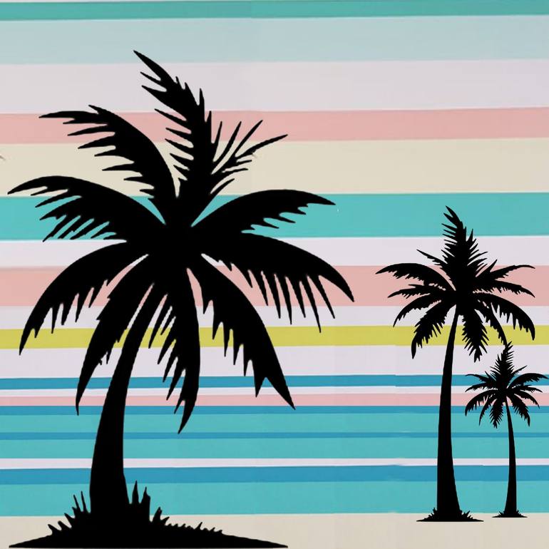 Coconut Tree Painting by Phung Wang | Saatchi Art