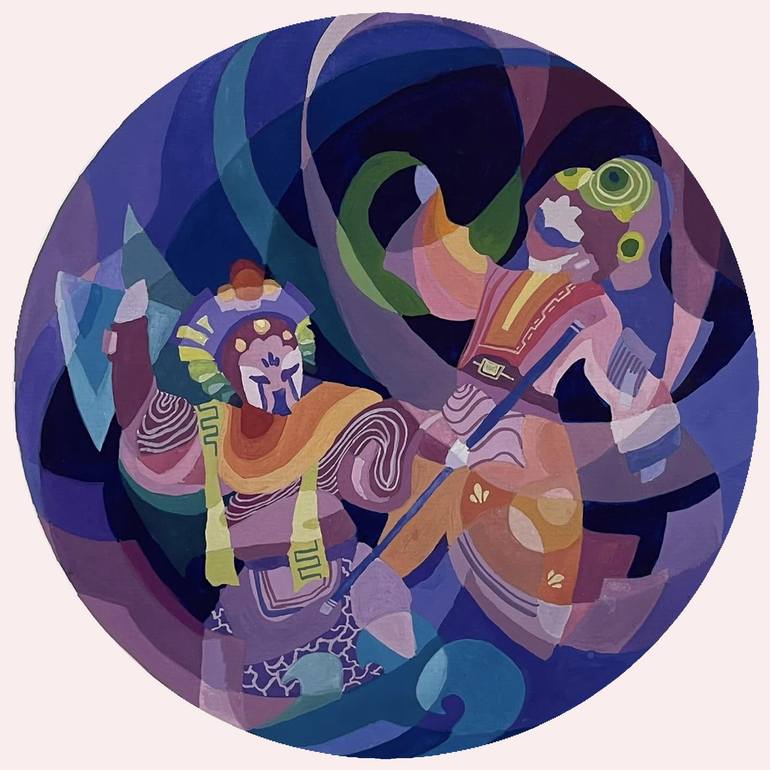 Performing Tuong on the Stage Painting by Phung Wang | Saatchi Art