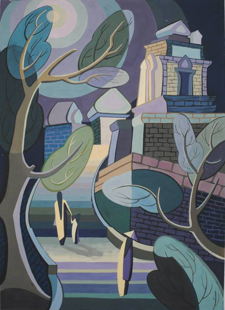 ancient landscape Painting by Phung Wang | Saatchi Art