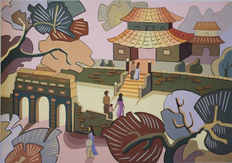 Ancient landscape Painting by Phung Wang | Saatchi Art