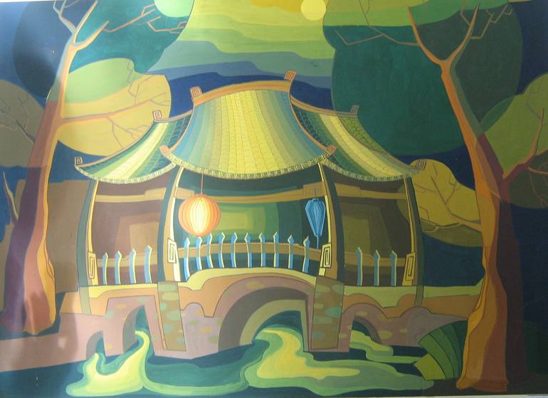 Visiting the ancient relics Painting by Phung Wang | Saatchi Art