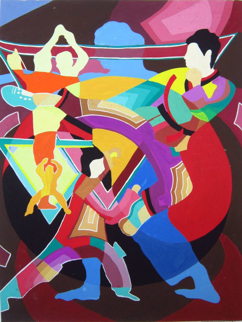 Asian martial arts beauty Painting by Phung Wang | Saatchi Art