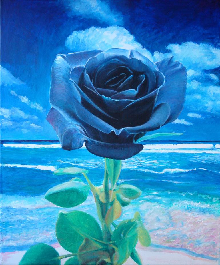 Adonis’s Legacy: The Black Rose Painting by Alexey Linkov | Saatchi Art