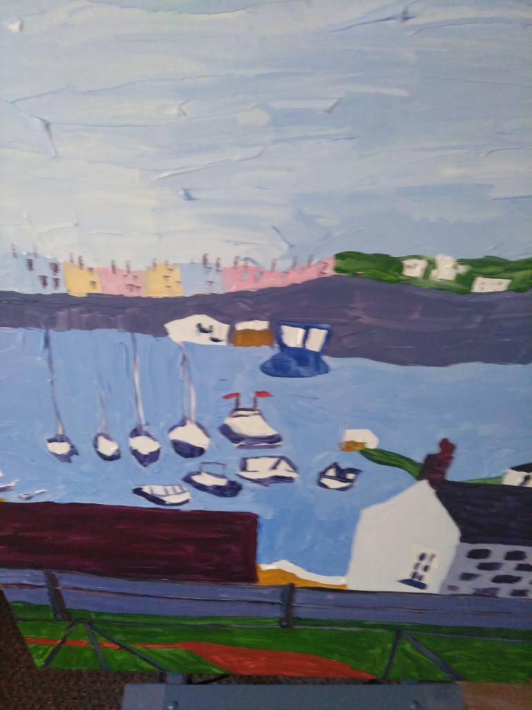 View of Tenby Harbour Painting by Lizzie Tobin | Saatchi Art
