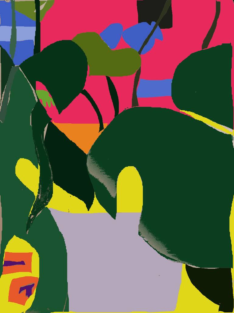 Cheese plant - Limited Edition of 10 Mixed Media by Lizzie Tobin ...