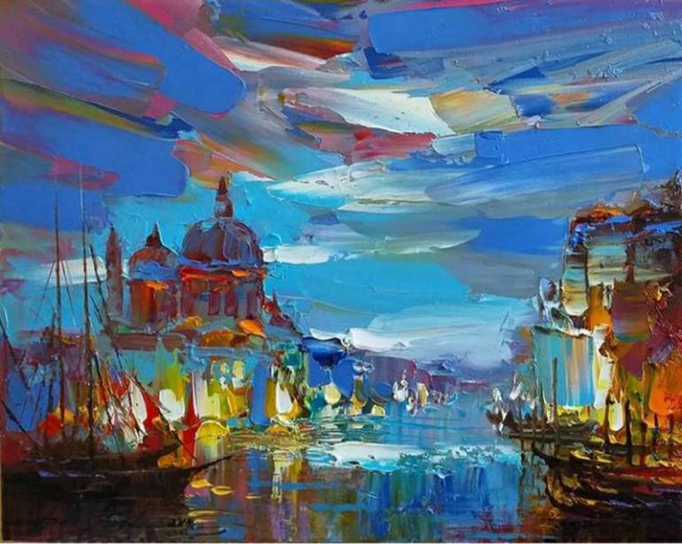 Venice Night - Andrey Figol Painting by Olga Muzychenko | Saatchi Art