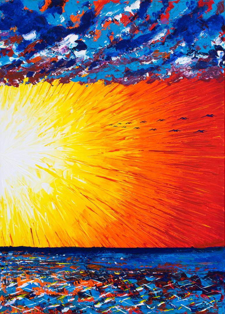 Meet the sun Painting by Vladimir Laptev | Saatchi Art