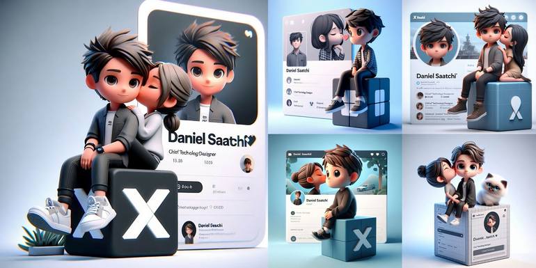 ME, HER, & Our KITTY: How Our Cute Love Seen by AI Digital by Daniel Saatchi | Saatchi Art