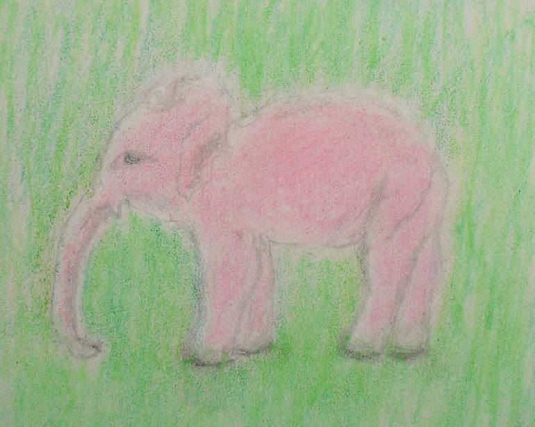 Pink Elephant Drawing by Rose Pinkie | Saatchi Art