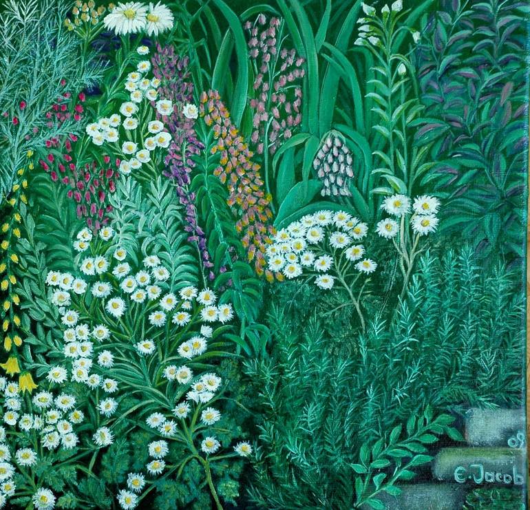 Garden corner Painting by Elsa Jacob Moosbrugger | Saatchi Art