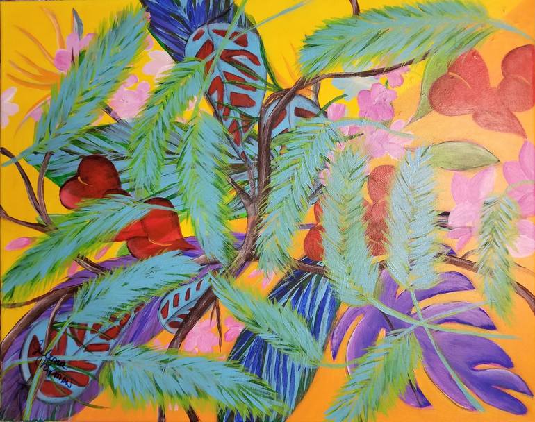 Tropical Paradise Painting by Jelena Chipman | Saatchi Art