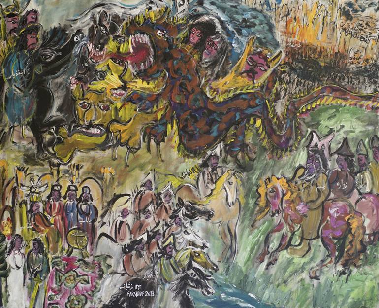 The Seven Trials of Esfandiar / Haft Khan-e Esfandiar Painting by ...
