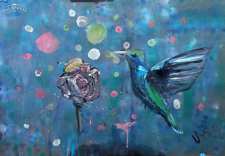 The colibry Painting by Naya Dream canvases | Saatchi Art