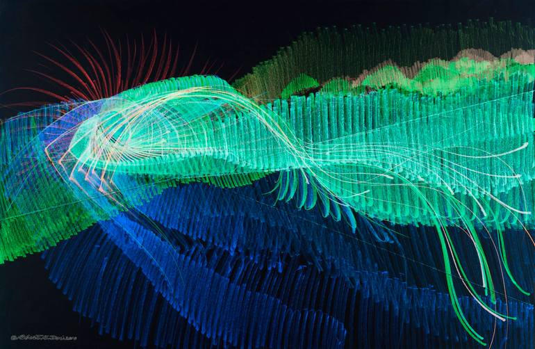 Fish-Scape Drawing by Robert Doi | Saatchi Art