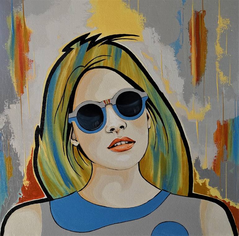 Retro - portrait 2 Painting by Livien Rozen | Saatchi Art