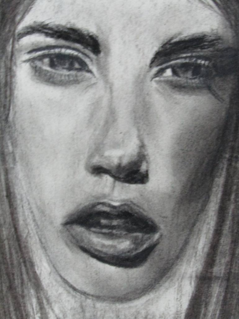 Face and look floating Drawing by Mariano Seib | Saatchi Art