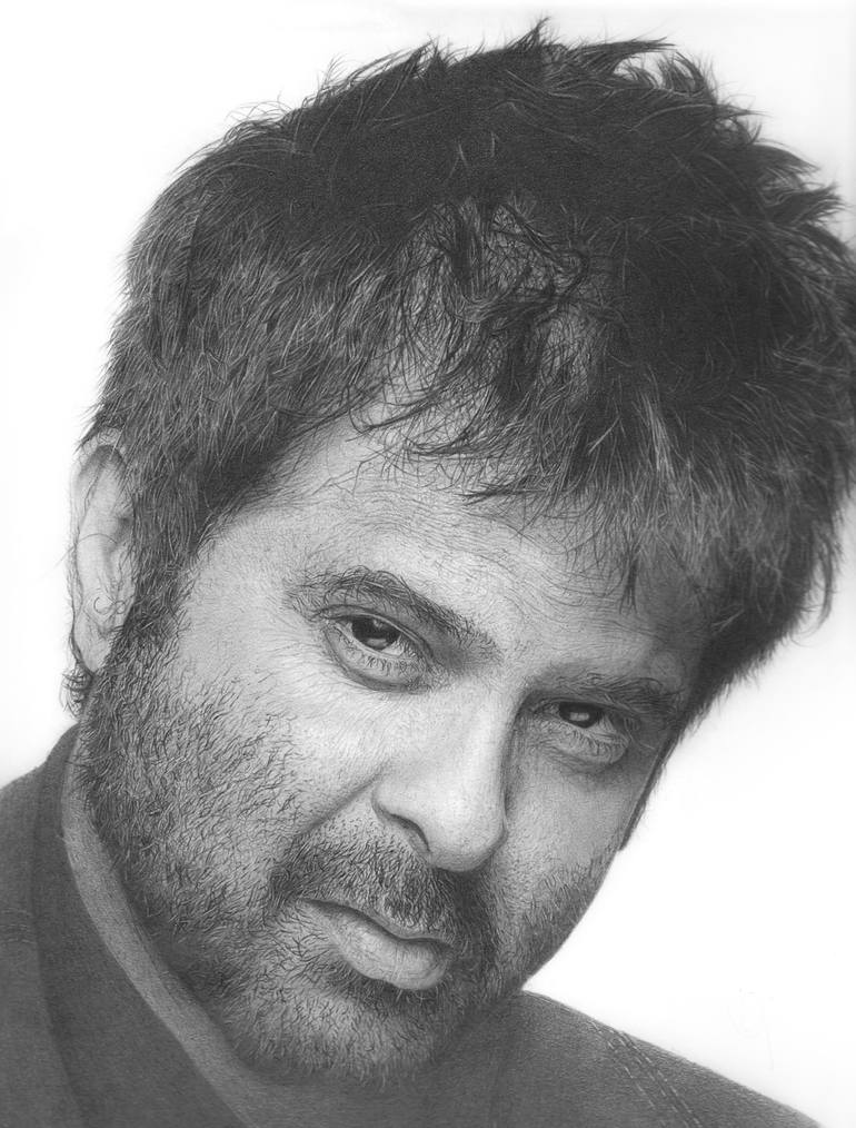 Anil Kapoor Graphite Portrait Drawing by Zubin Jhaveri | Saatchi Art