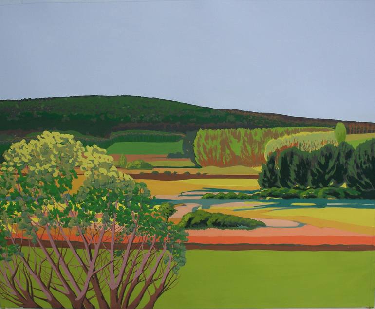 Towards Clowes Wood from Seasalter Flats Painting by janet darley ...