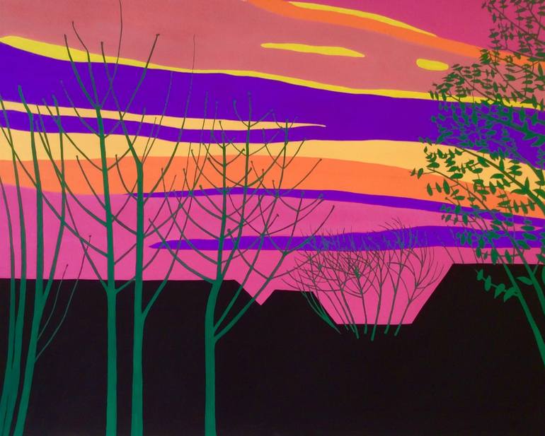 Sunrise over our Field Painting by Janet Darley | Saatchi Art