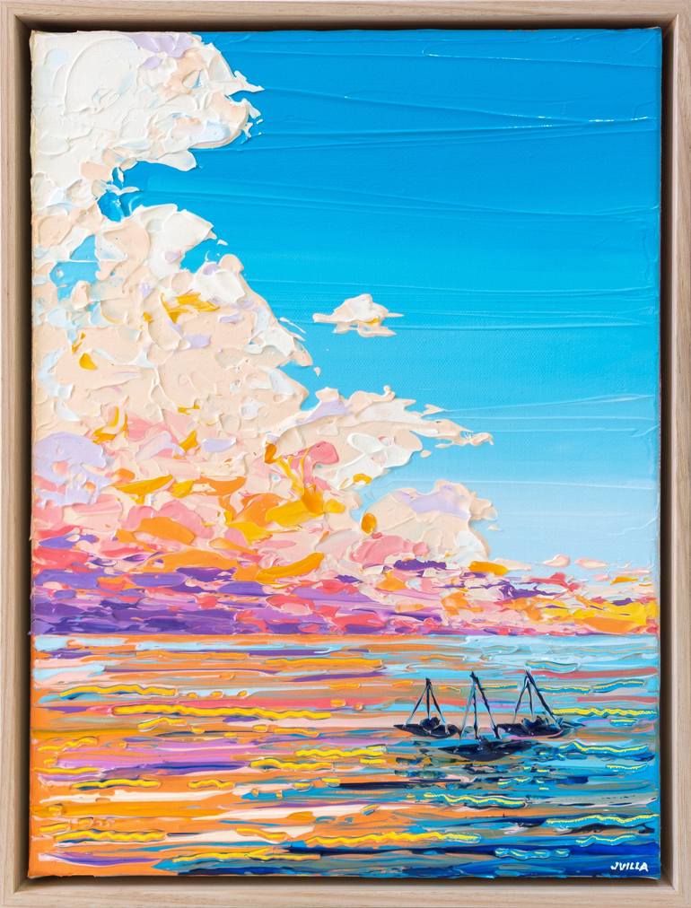 Sunset Sea 9 Painting by Joseph Villanueva | Saatchi Art