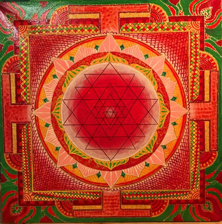 Sri Yantra Painting by Elena Slobodkina | Saatchi Art