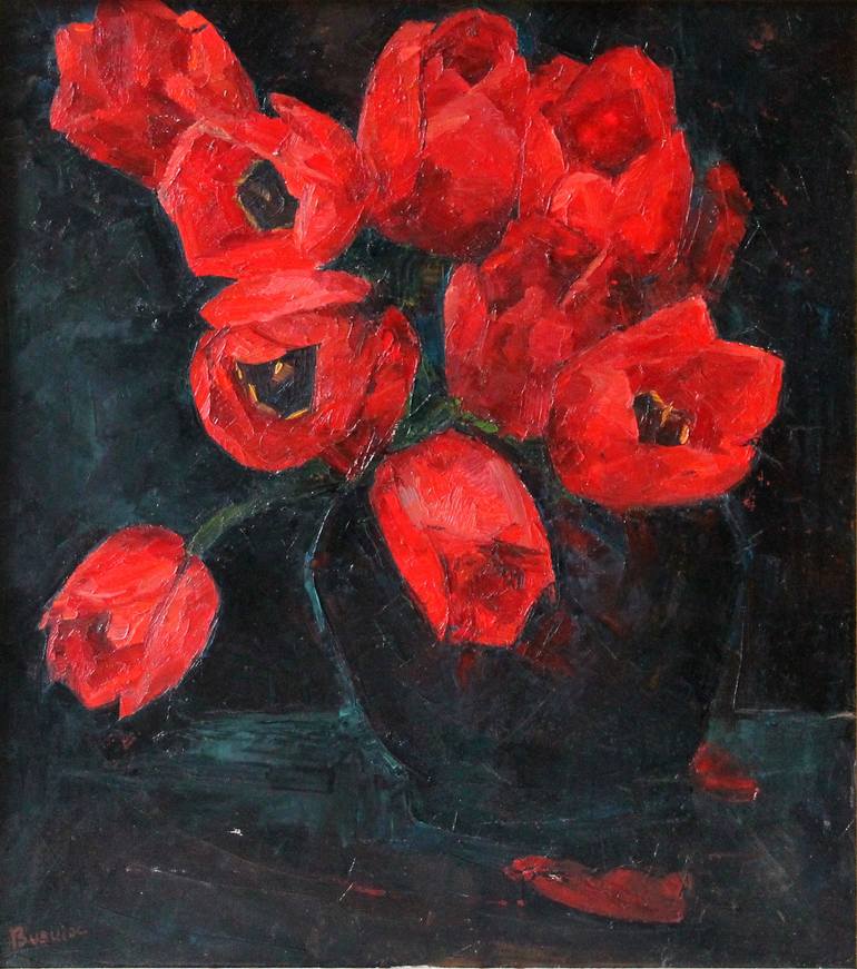 Red Tulips Painting