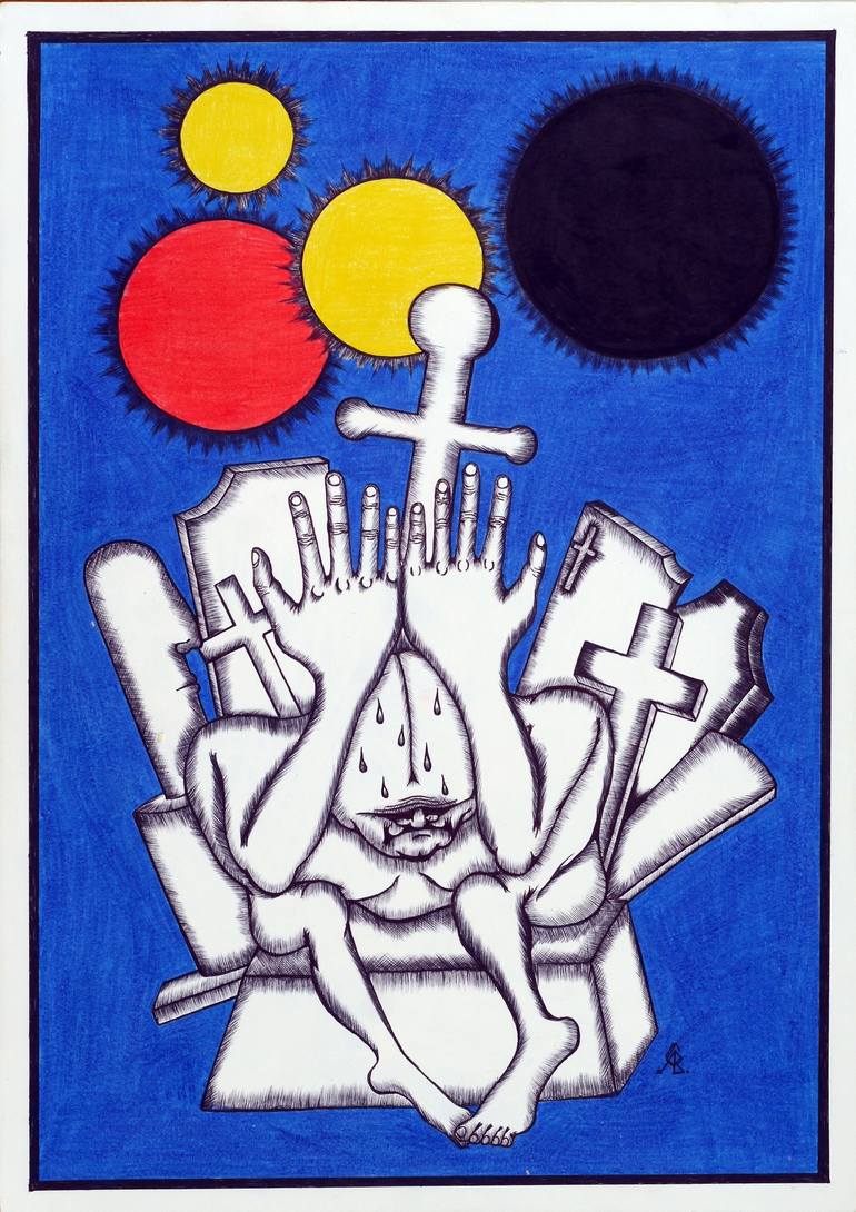 Old age of remorse Drawing by Stanislav Lyashenko | Saatchi Art