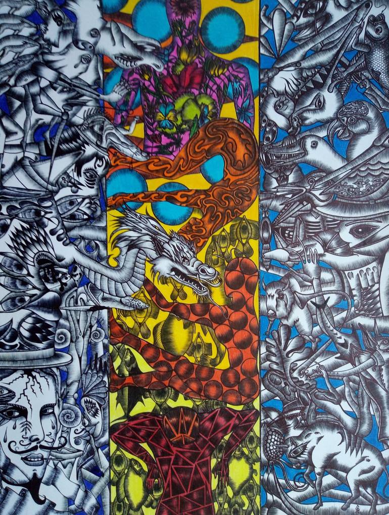 The spiritual growth of man and obstacles along the way. Drawing by ...