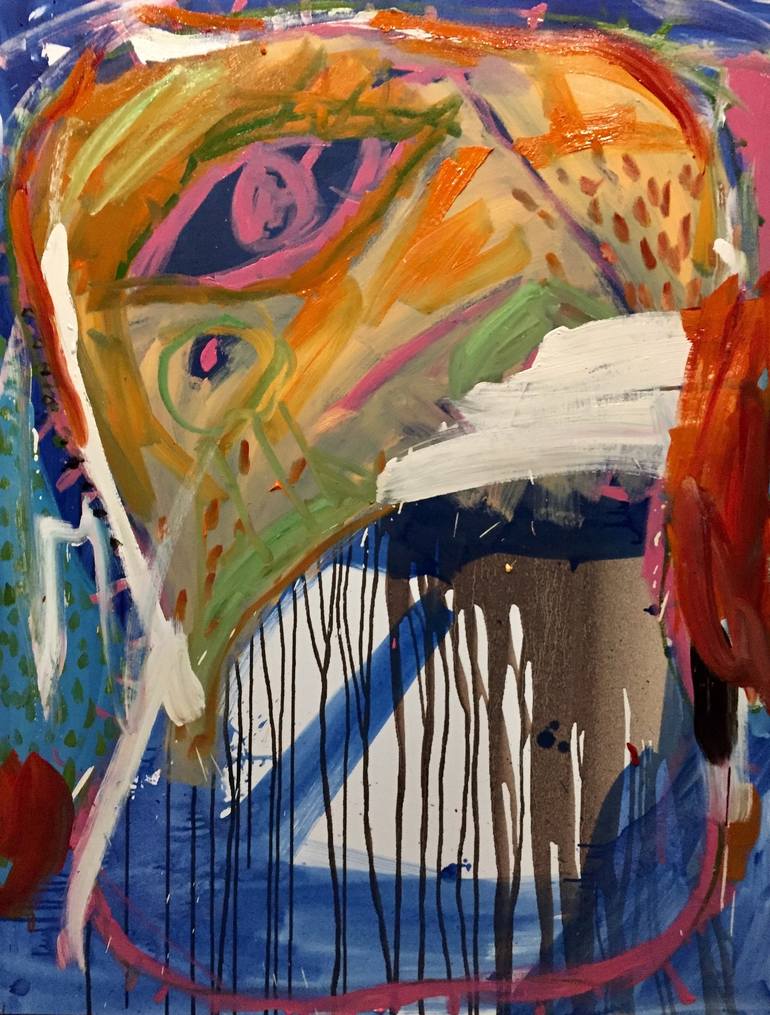 Giving Birth to a Golden Snake Painting by Adeviye Endirlik | Saatchi Art