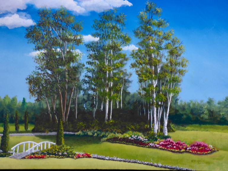 Stanstead Garden Painting by Gilbert Lessard | Saatchi Art