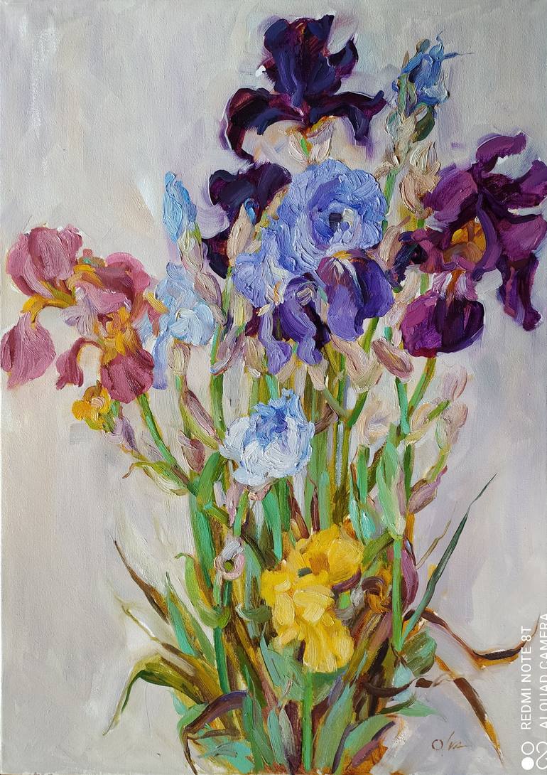 Irises. Painting by Olga Ivanenko | Saatchi Art