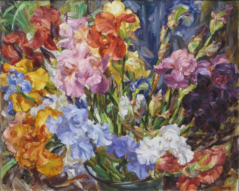 Rainbow in a bucket Painting by Olga Ivanenko | Saatchi Art