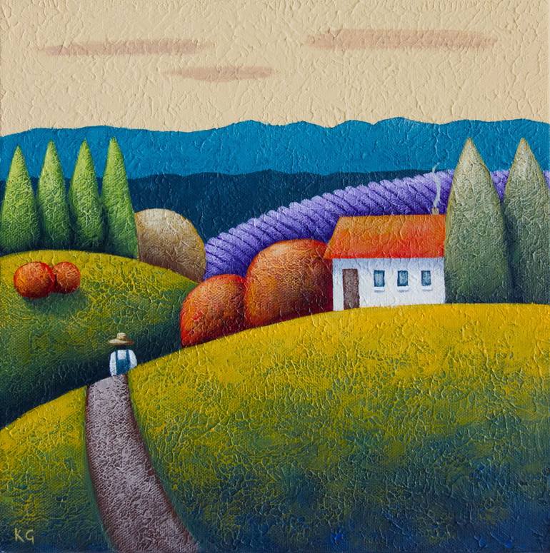 Morning Walk - Square Painting by Kate Graham | Saatchi Art