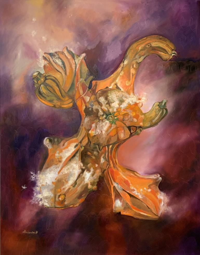 Orange and purple Painting by Alessandra Bobeli | Saatchi Art