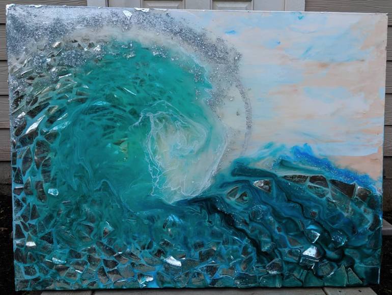Mirrored Wave Painting by Matty Malone | Saatchi Art
