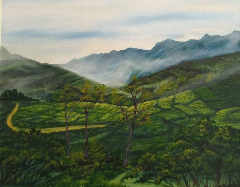Munnar Painting by Vijay Krishna | Saatchi Art