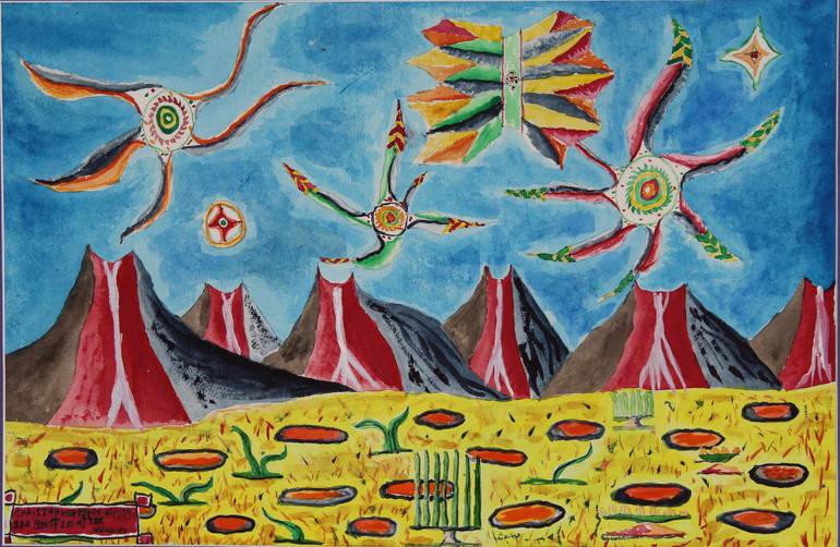 Sea Beasties at the Volcanos Painting by Christopher Rehm | Saatchi Art