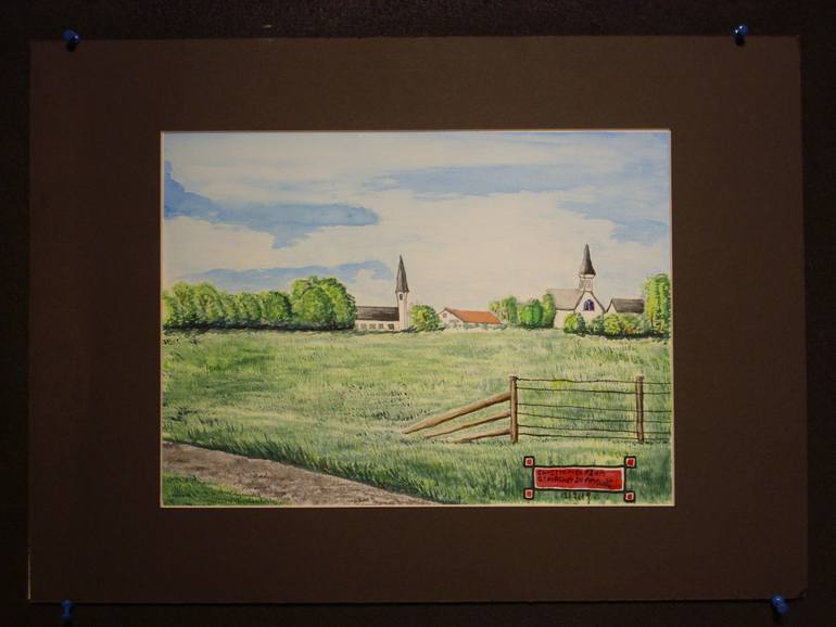 Two chruches in Frysland Painting by Christopher Rehm | Saatchi Art