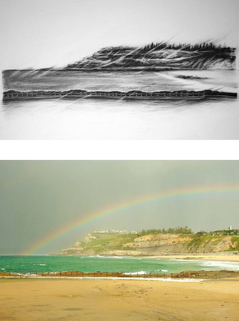 Newcastle City Beach, Australia Drawing by Gerry Joe Weise Art ...