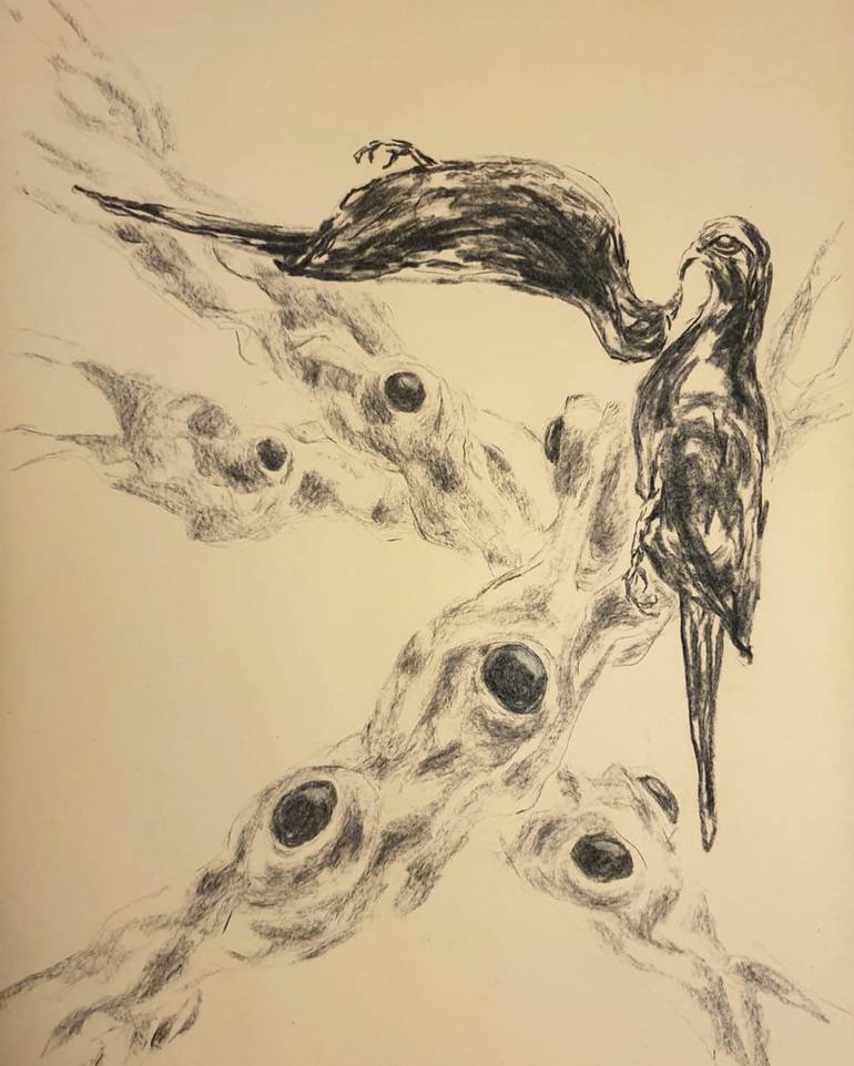 Birds and Fish Drawing by Ghazal H Salem | Saatchi Art