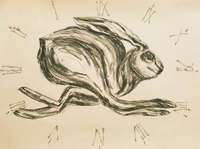 I am running backwards in time. Drawing by Ghazal H Salem | Saatchi Art