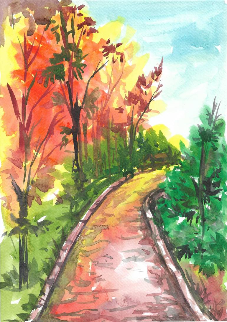 Watercolor Landscape 01 Painting by Arindam Paul | Saatchi Art