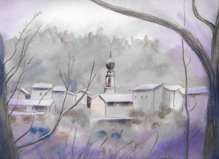 First snow in Foxi Painting by Girolamo Codato | Saatchi Art